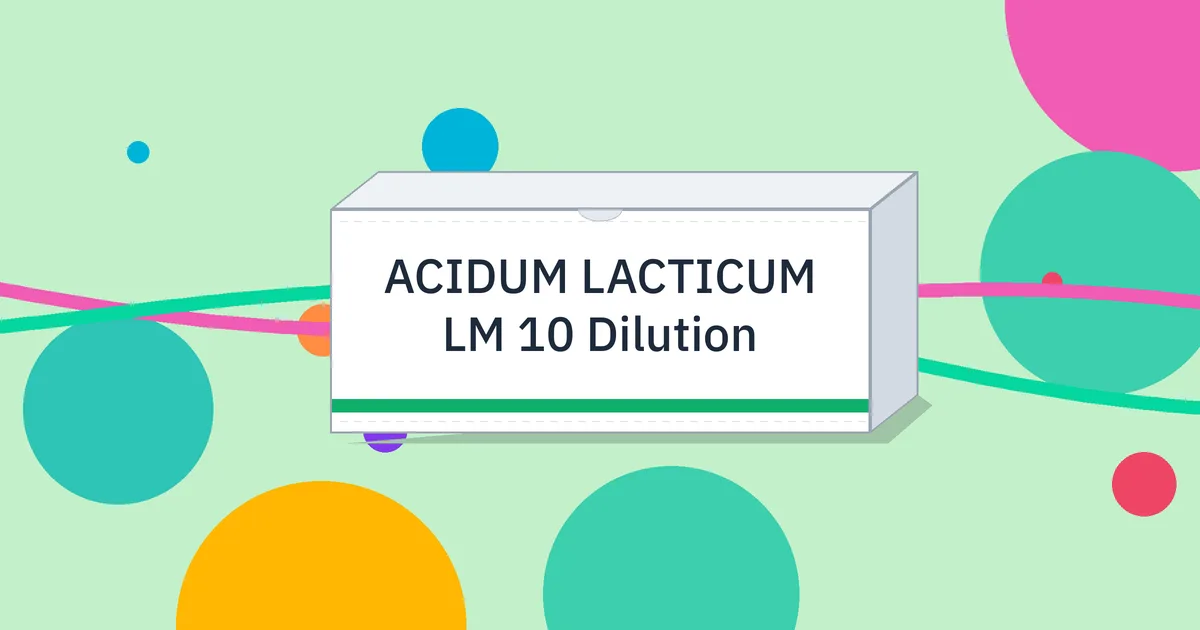 Symbolbild: Packung mit der Aufschrift ACIDUM LACTICUM LM 10 Dilution (PZN 13279216) – Verfügbarkeit und Bezug in Apotheken in Frankfurt am Main