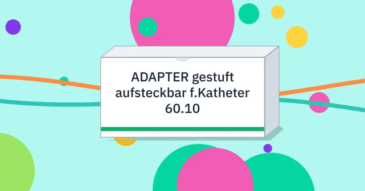 Symbolbild: Packung mit der Aufschrift ADAPTER gestuft aufsteckbar f.Katheter 60.10 (PZN 00860398) – Verfügbarkeit und Bezug in Apotheken in Frankfurt am Main