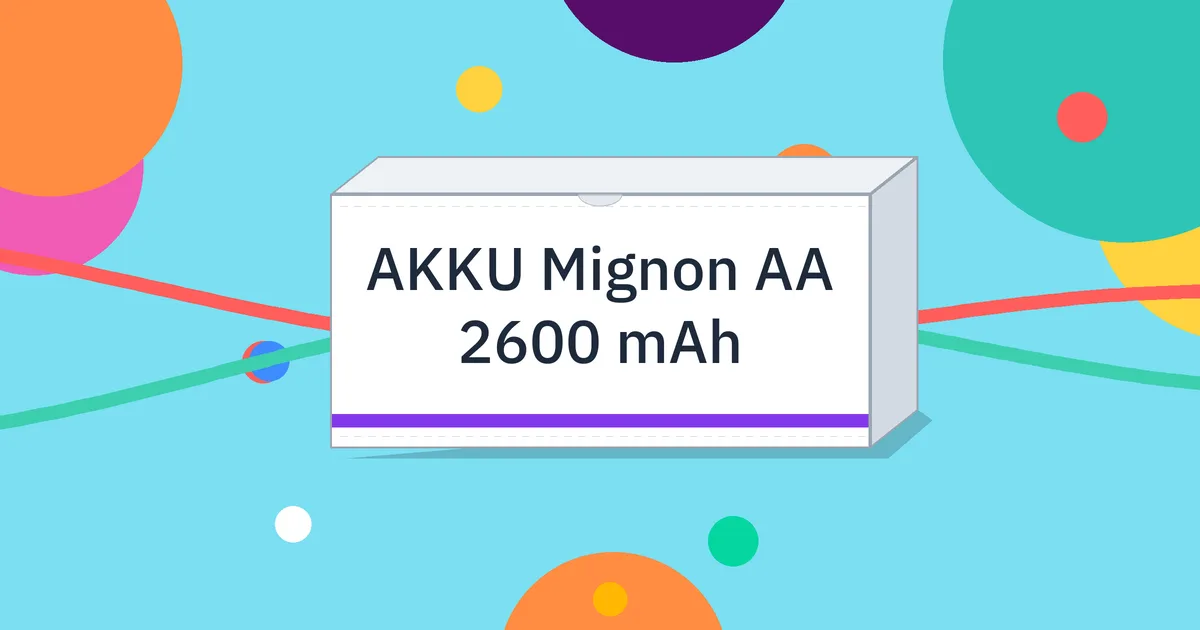 Symbolbild: Packung mit der Aufschrift AKKU Mignon AA 2600 mAh (PZN 20582240) – Verfügbarkeit und Bezug in Apotheken in Frankfurt am Main