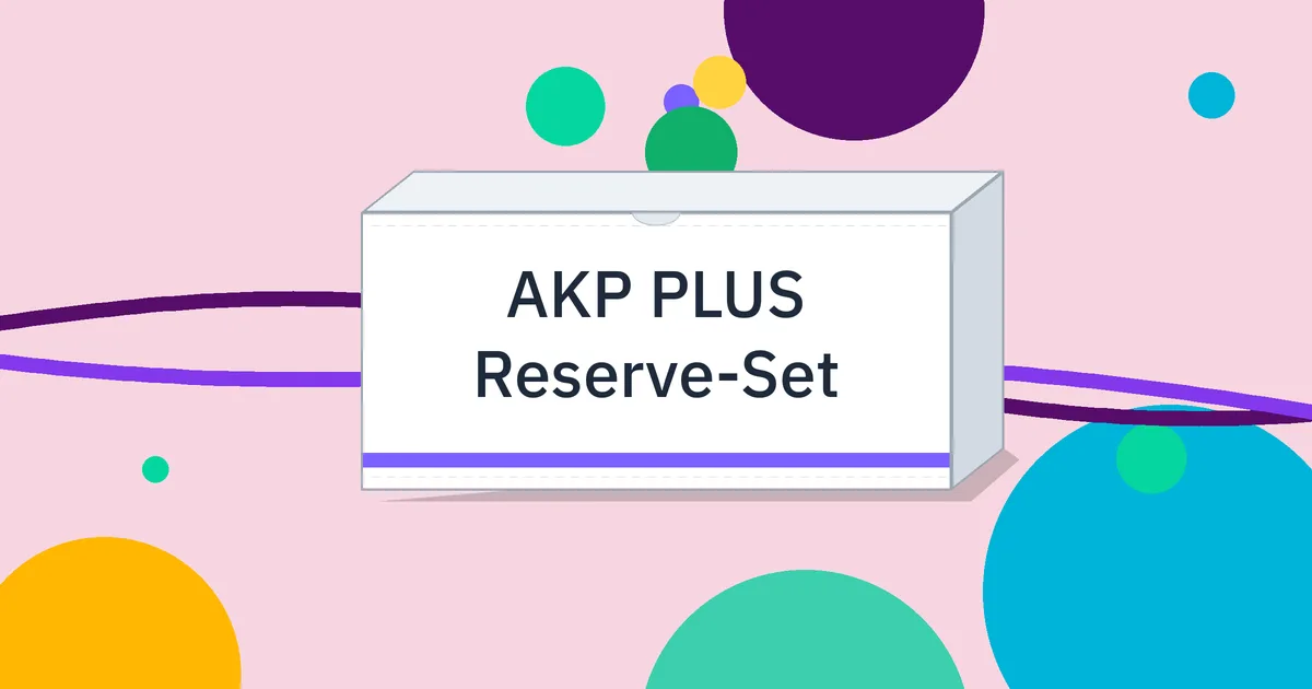 Symbolbild: Packung mit der Aufschrift AKP PLUS Reserve-Set (PZN 20601724) – Verfügbarkeit und Bezug in Apotheken in Frankfurt am Main