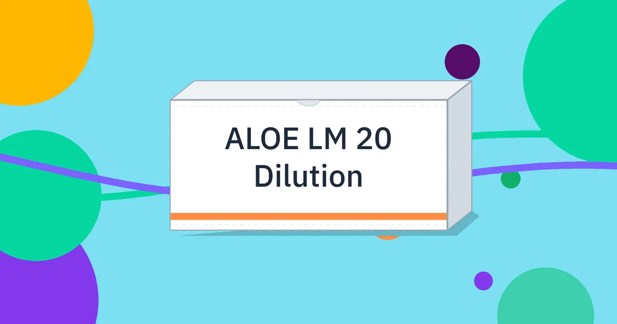 Symbolbild: Packung mit der Aufschrift ALOE LM 20 Dilution (PZN 12757599) – Verfügbarkeit und Bezug in Apotheken in Frankfurt am Main