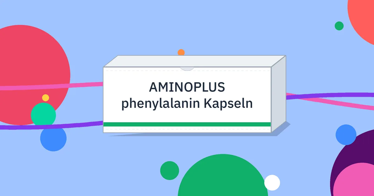 Symbolbild: Packung mit der Aufschrift AMINOPLUS phenylalanin Kapseln (PZN 05047704) – Verfügbarkeit und Bezug in Apotheken in Frankfurt am Main