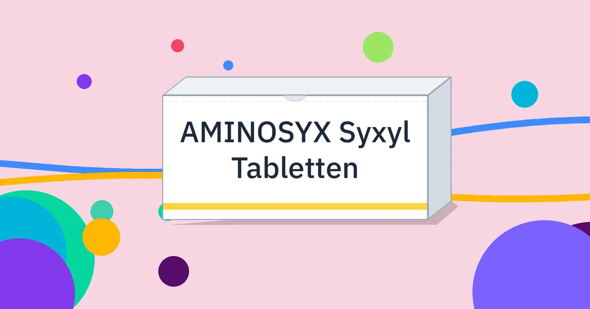Symbolbild: Packung mit der Aufschrift AMINOSYX Syxyl Tabletten (PZN 13837314) – Verfügbarkeit und Bezug in Apotheken in Frankfurt am Main
