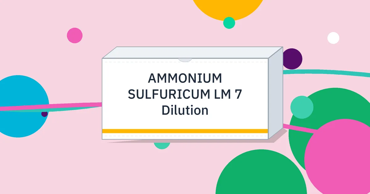 Symbolbild: Packung mit der Aufschrift AMMONIUM SULFURICUM LM 7 Dilution (PZN 13323124) – Verfügbarkeit und Bezug in Apotheken in Frankfurt am Main