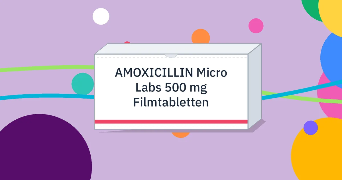 Symbolbild: Packung mit der Aufschrift AMOXICILLIN Micro Labs 500 mg Filmtabletten (PZN 12725257) – Verfügbarkeit und Bezug in Apotheken in Frankfurt am Main