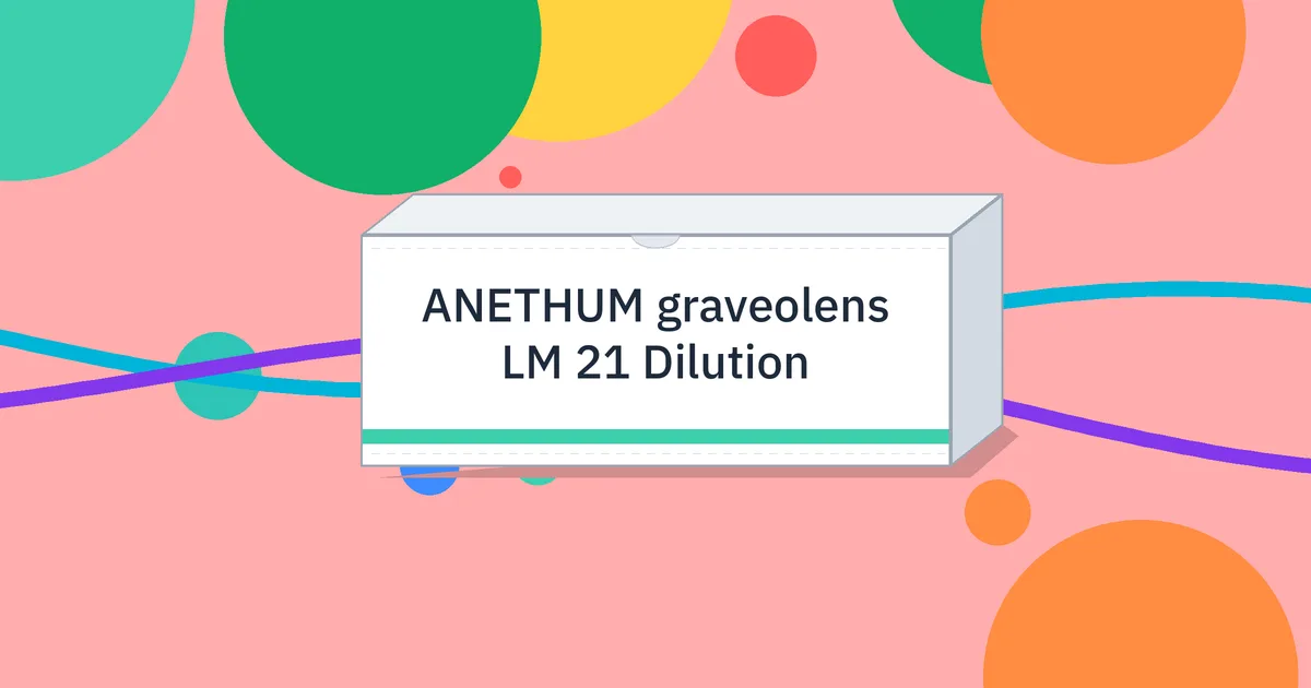 Symbolbild: Packung mit der Aufschrift ANETHUM graveolens LM 21 Dilution (PZN 16008216) – Verfügbarkeit und Bezug in Apotheken in Frankfurt am Main
