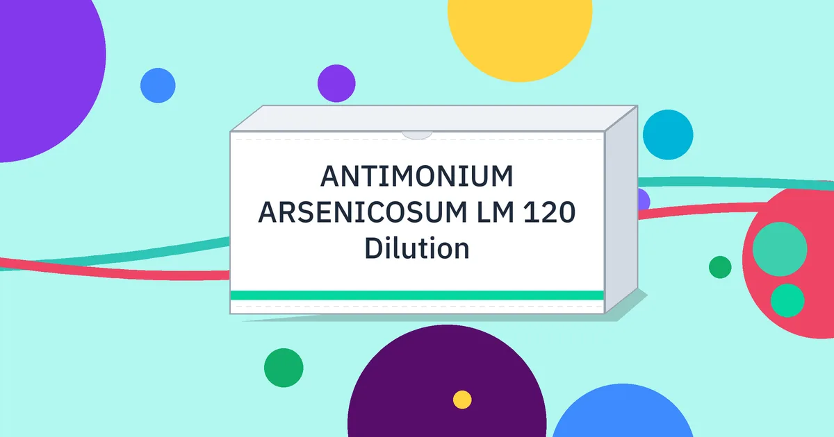 Symbolbild: Packung mit der Aufschrift ANTIMONIUM ARSENICOSUM LM 120 Dilution (PZN 13372476) – Verfügbarkeit und Bezug in Apotheken in Frankfurt am Main
