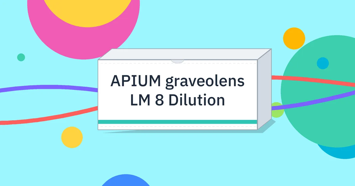 Symbolbild: Packung mit der Aufschrift APIUM graveolens LM 8 Dilution (PZN 13378119) – Verfügbarkeit und Bezug in Apotheken in Frankfurt am Main