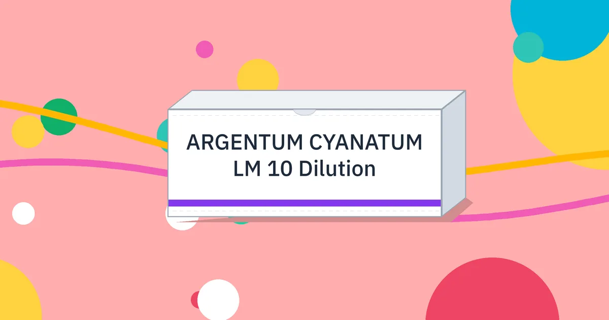 Symbolbild: Packung mit der Aufschrift ARGENTUM CYANATUM LM 10 Dilution (PZN 13390296) – Verfügbarkeit und Bezug in Apotheken in Frankfurt am Main