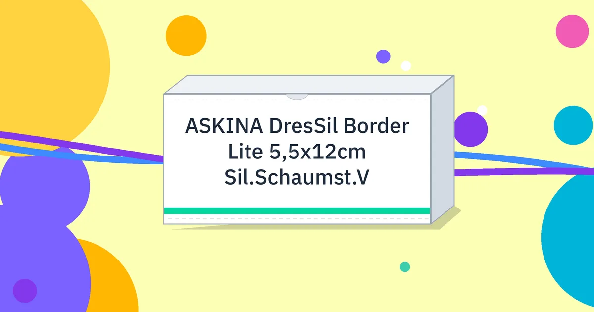 Symbolbild: Packung mit der Aufschrift ASKINA DresSil Border Lite 5,5x12cm Sil.Schaumst.V (PZN 15268725) – Verfügbarkeit und Bezug in Apotheken in Frankfurt am Main