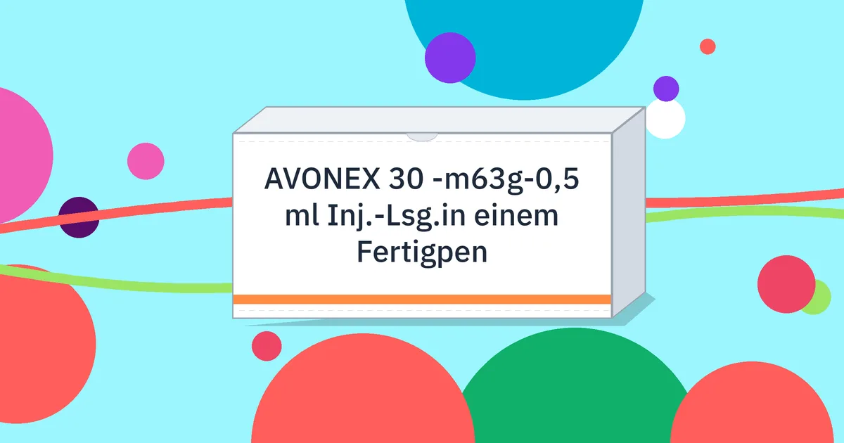 Symbolbild: Packung mit der Aufschrift AVONEX 30 -m63g-0,5 ml Inj.-Lsg.in einem Fertigpen (PZN 14357036) – Verfügbarkeit und Bezug in Apotheken in Frankfurt am Main