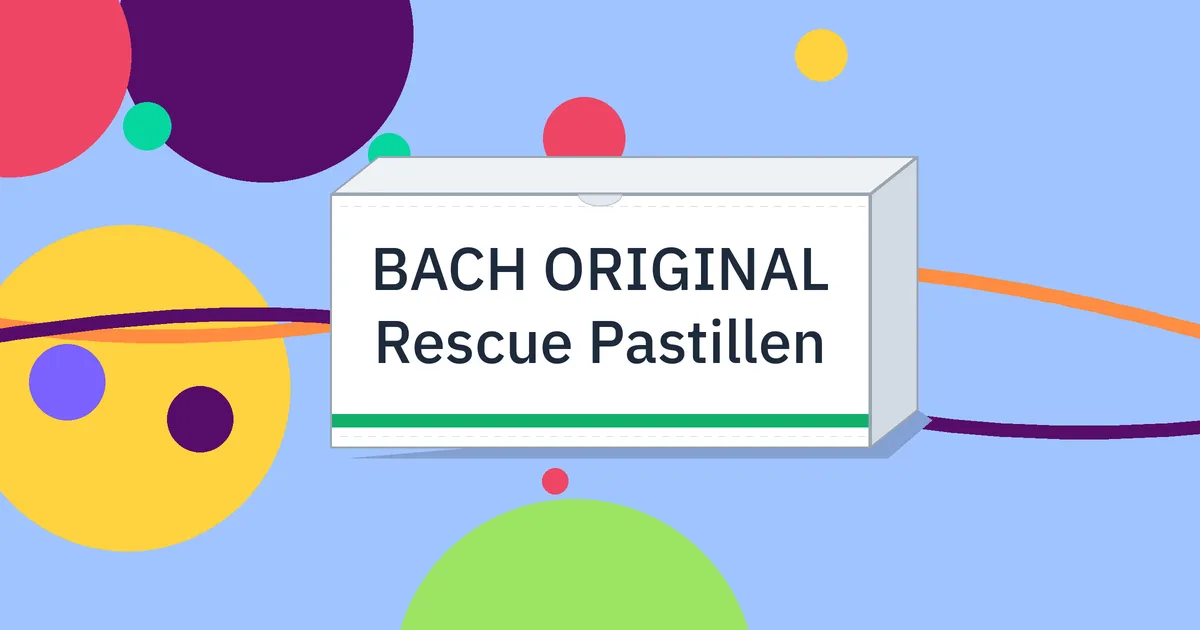 Symbolbild: Packung mit der Aufschrift BACH ORIGINAL Rescue Pastillen (PZN 06087700) – Verfügbarkeit und Bezug in Apotheken in Frankfurt am Main