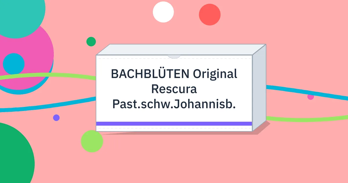 Symbolbild: Packung mit der Aufschrift BACHBLÜTEN Original Rescura Past.schw.Johannisb. (PZN 16391729) – Verfügbarkeit und Bezug in Apotheken in Frankfurt am Main
