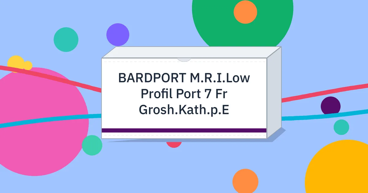 Symbolbild: Packung mit der Aufschrift BARDPORT M.R.I.Low Profil Port 7 Fr Grosh.Kath.p.E (PZN 02755576) – Verfügbarkeit und Bezug in Apotheken in Frankfurt am Main