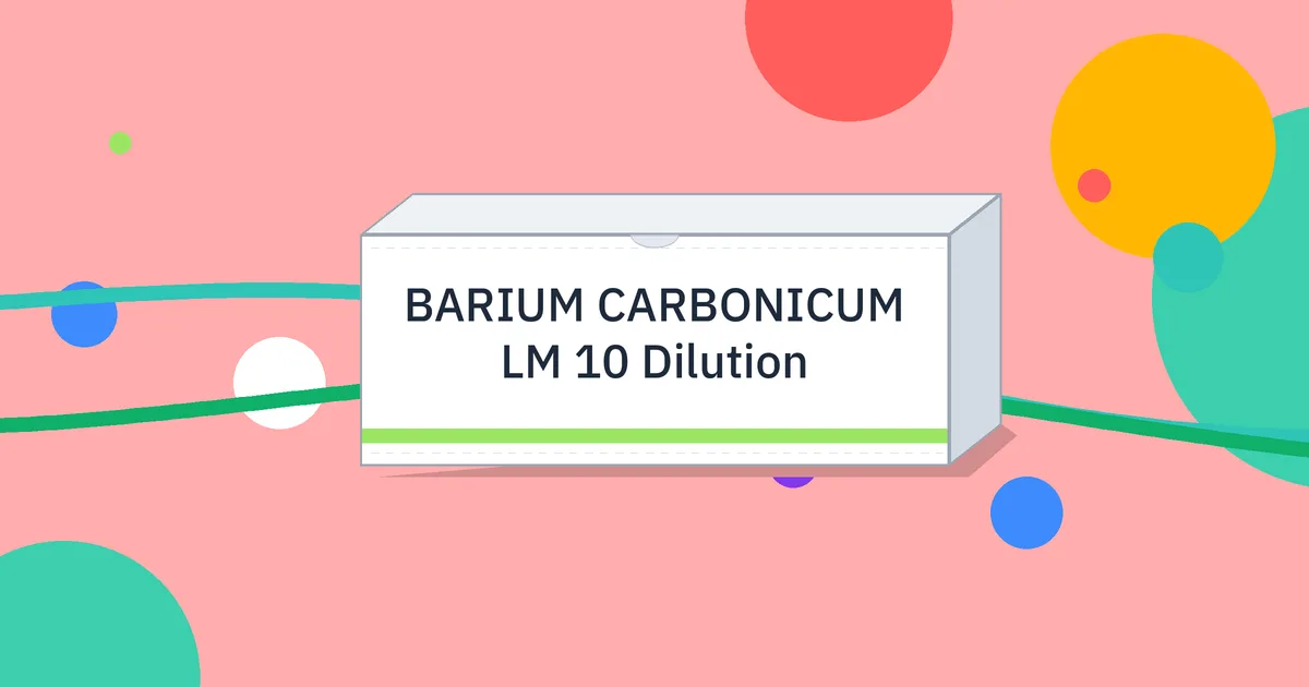 Symbolbild: Packung mit der Aufschrift BARIUM CARBONICUM LM 10 Dilution (PZN 12788921) – Verfügbarkeit und Bezug in Apotheken in Frankfurt am Main
