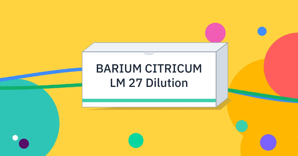 Symbolbild: Packung mit der Aufschrift BARIUM CITRICUM LM 27 Dilution (PZN 12789553) – Verfügbarkeit und Bezug in Apotheken in Frankfurt am Main