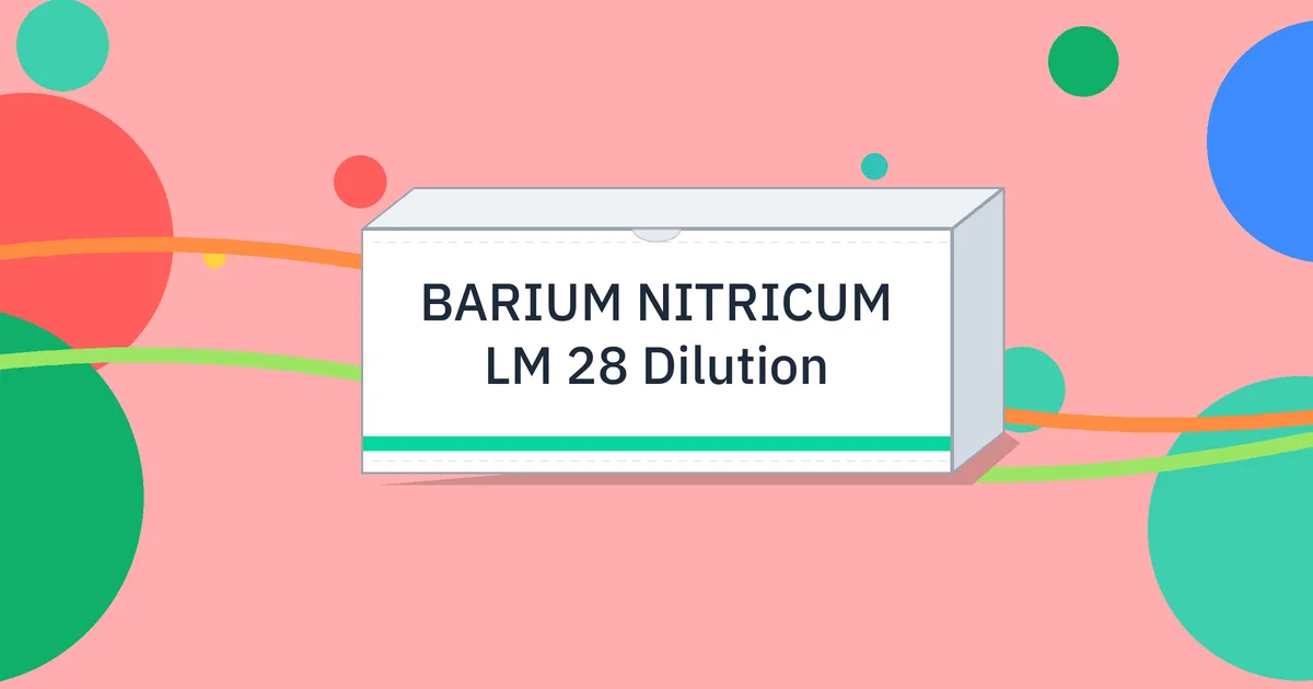 Symbolbild: Packung mit der Aufschrift BARIUM NITRICUM LM 28 Dilution (PZN 13377887) – Verfügbarkeit und Bezug in Apotheken in Frankfurt am Main