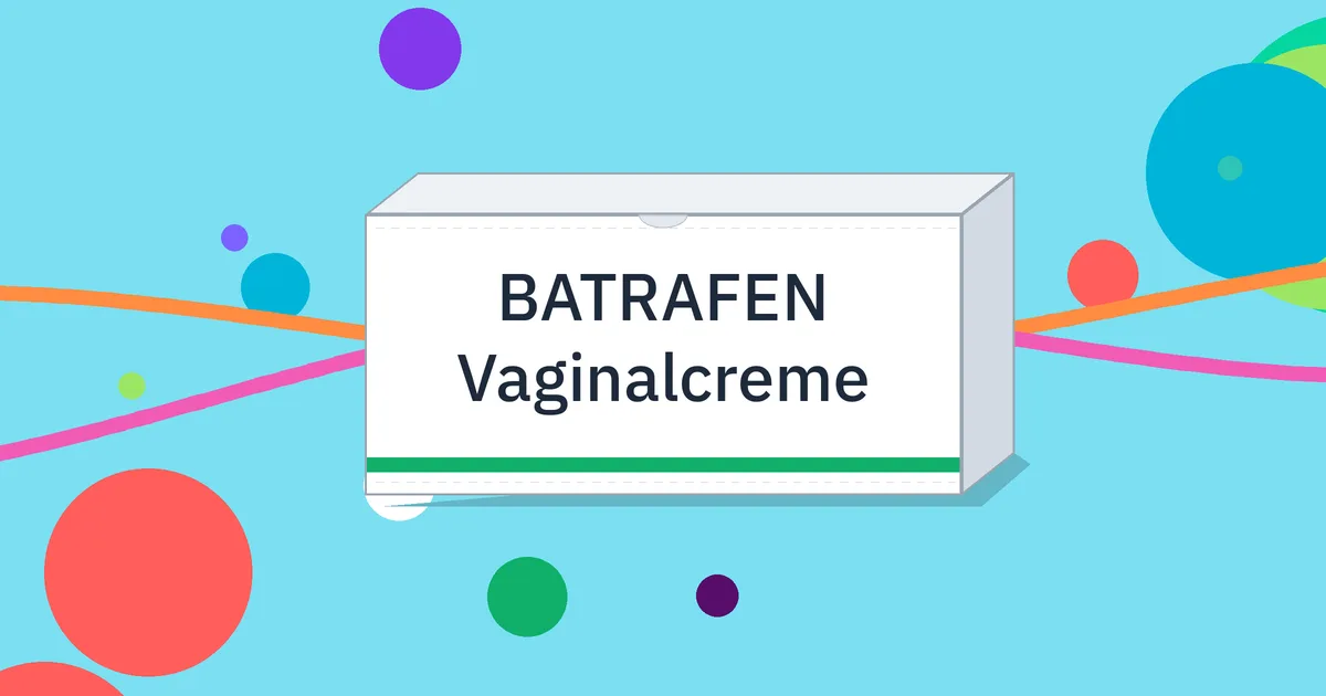 Symbolbild: Packung mit der Aufschrift BATRAFEN Vaginalcreme (PZN 04939814) – Verfügbarkeit und Bezug in Apotheken in Frankfurt am Main