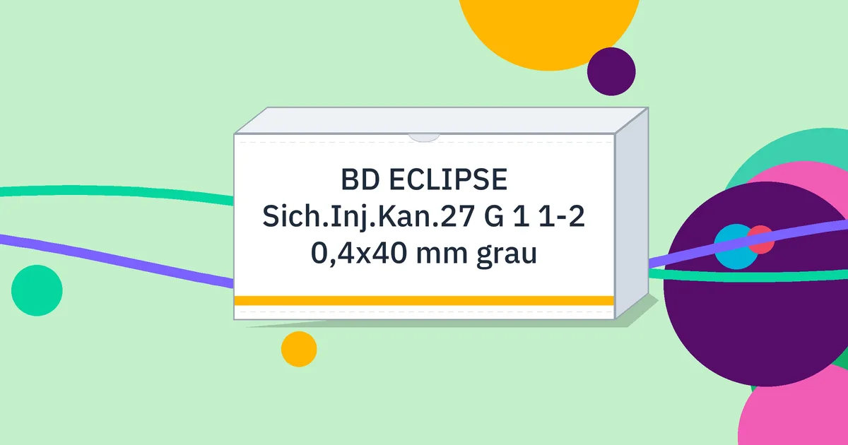 Symbolbild: Packung mit der Aufschrift BD ECLIPSE Sich.Inj.Kan.27 G 1 1-2 0,4x40 mm grau (PZN 11117515) – Verfügbarkeit und Bezug in Apotheken in Frankfurt am Main