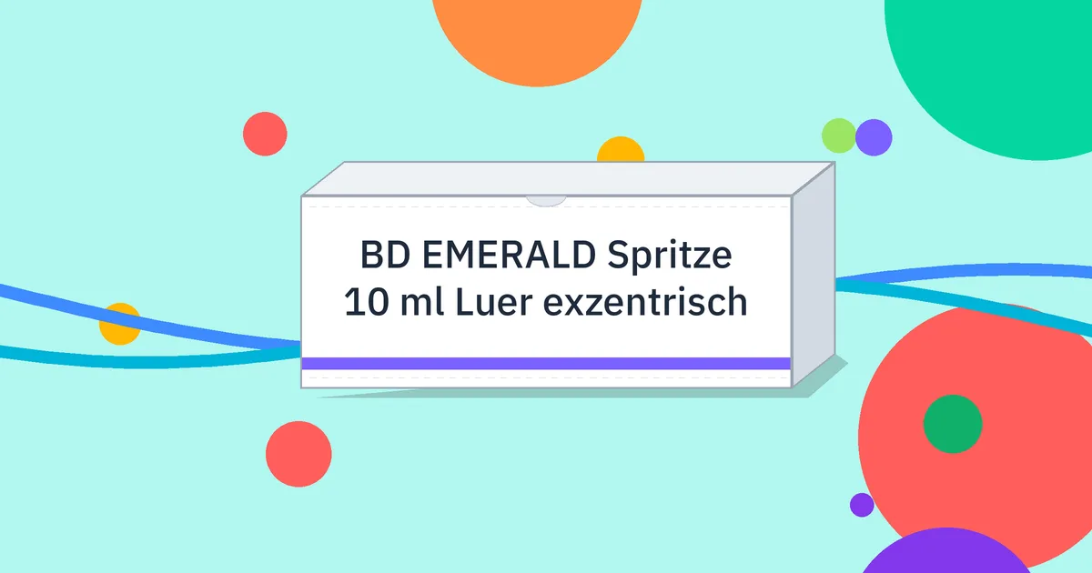 Symbolbild: Packung mit der Aufschrift BD EMERALD Spritze 10 ml Luer exzentrisch (PZN 18730259) – Verfügbarkeit und Bezug in Apotheken in Frankfurt am Main