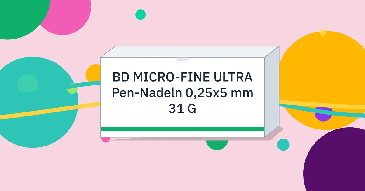 Symbolbild: Packung mit der Aufschrift BD MICRO-FINE ULTRA Pen-Nadeln 0,25x5 mm 31 G (PZN 18674839) – Verfügbarkeit und Bezug in Apotheken in Frankfurt am Main