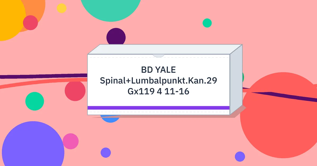 Symbolbild: Packung mit der Aufschrift BD YALE Spinal+Lumbalpunkt.Kan.29 Gx119 4 11-16 (PZN 07545990) – Verfügbarkeit und Bezug in Apotheken in Frankfurt am Main