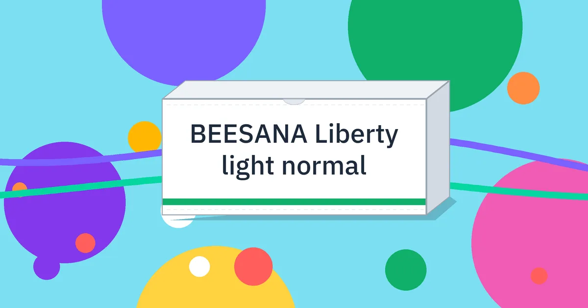 Symbolbild: Packung mit der Aufschrift BEESANA Liberty light normal (PZN 07305197) – Verfügbarkeit und Bezug in Apotheken in Frankfurt am Main