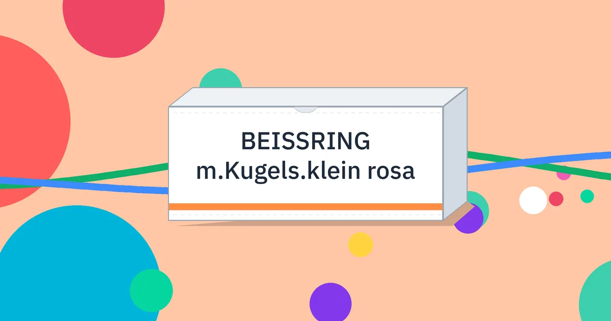 Symbolbild: Packung mit der Aufschrift BEISSRING m.Kugels.klein rosa (PZN 01724266) – Verfügbarkeit und Bezug in Apotheken in Frankfurt am Main