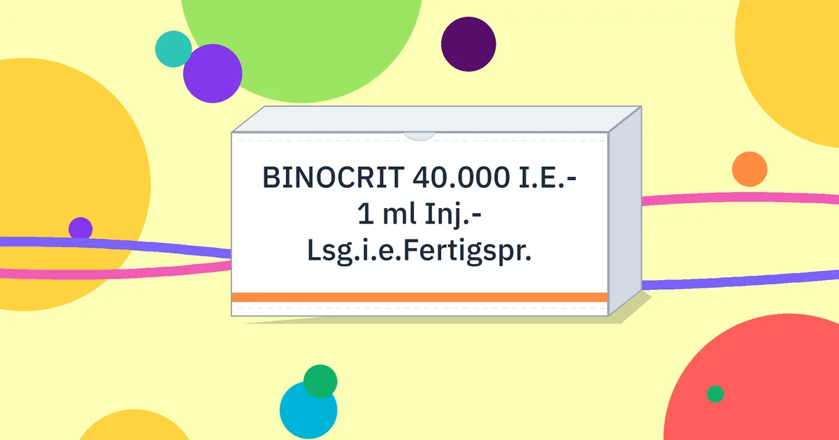 Symbolbild: Packung mit der Aufschrift BINOCRIT 40.000 I.E.-1 ml Inj.-Lsg.i.e.Fertigspr. (PZN 19061582) – Verfügbarkeit und Bezug in Apotheken in Frankfurt am Main