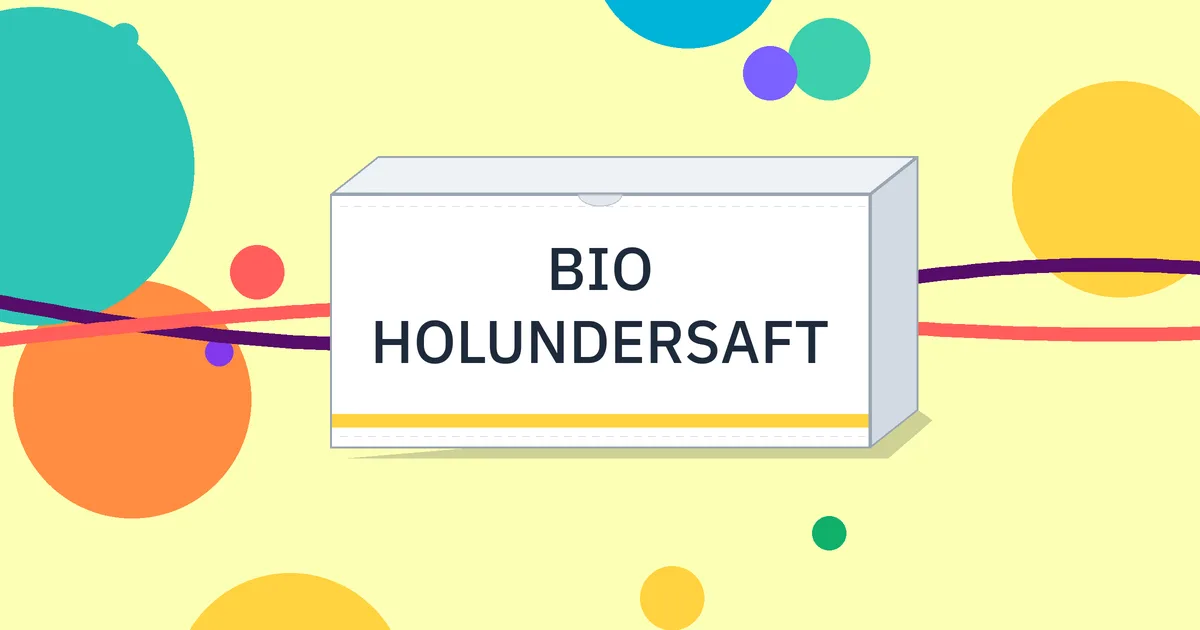 Symbolbild: Packung mit der Aufschrift BIO HOLUNDERSAFT (PZN 09280892) – Verfügbarkeit und Bezug in Apotheken in Frankfurt am Main