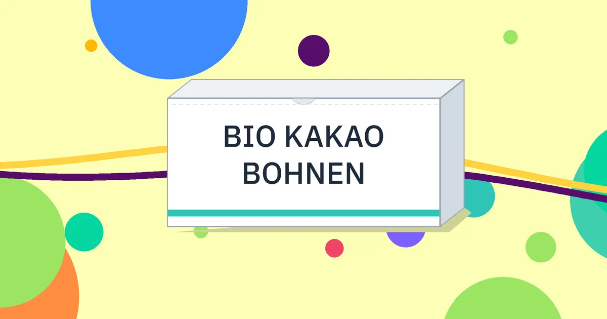 Symbolbild: Packung mit der Aufschrift BIO KAKAO BOHNEN (PZN 10009261) – Verfügbarkeit und Bezug in Apotheken in Frankfurt am Main