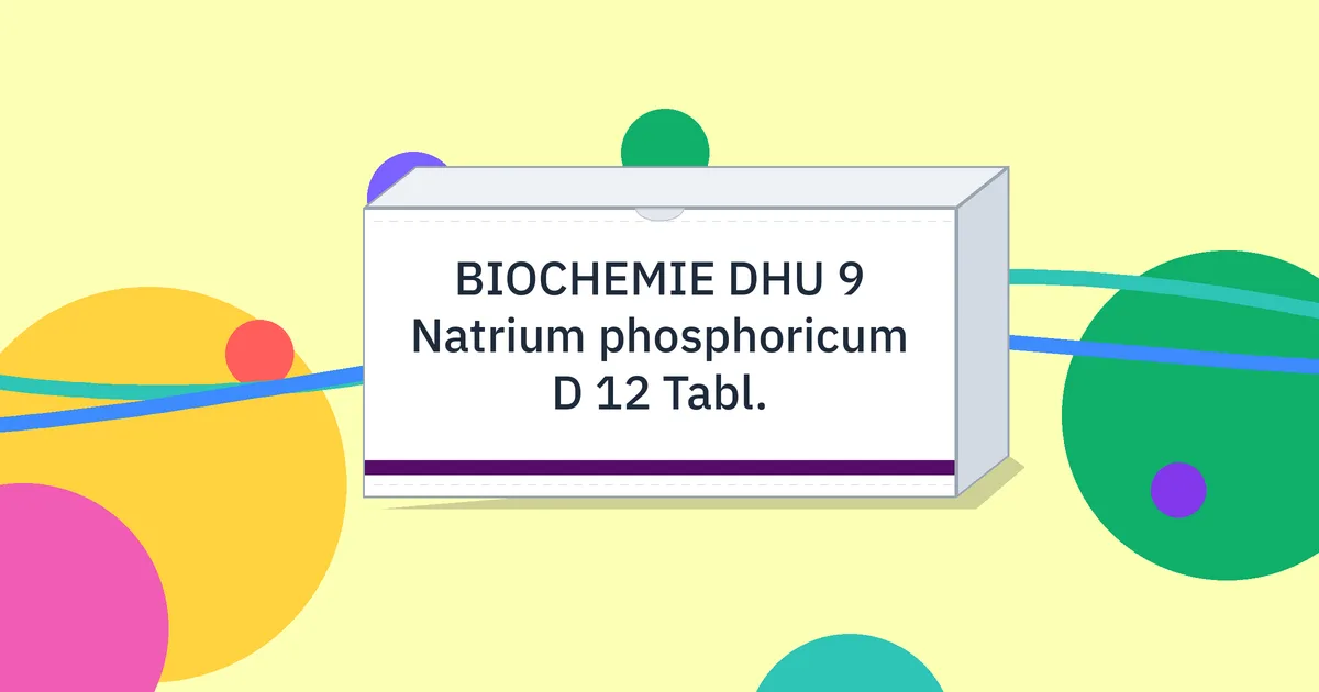 Symbolbild: Packung mit der Aufschrift BIOCHEMIE DHU 9 Natrium phosphoricum D 12 Tabl. (PZN 18182728) – Verfügbarkeit und Bezug in Apotheken in Frankfurt am Main