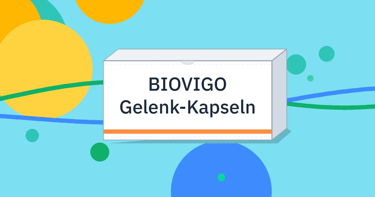 Symbolbild: Packung mit der Aufschrift BIOVIGO Gelenk-Kapseln (PZN 17178156) – Verfügbarkeit und Bezug in Apotheken in Frankfurt am Main