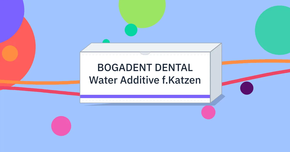Symbolbild: Packung mit der Aufschrift BOGADENT DENTAL Water Additive f.Katzen (PZN 10194005) – Verfügbarkeit und Bezug in Apotheken in Frankfurt am Main