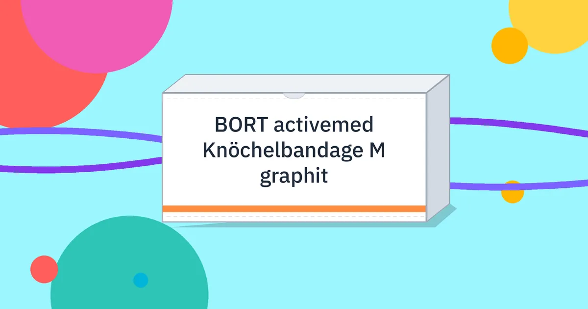 Symbolbild: Packung mit der Aufschrift BORT activemed Knöchelbandage M graphit (PZN 17582294) – Verfügbarkeit und Bezug in Apotheken in Frankfurt am Main