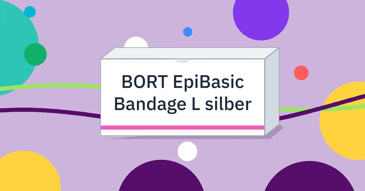 Symbolbild: Packung mit der Aufschrift BORT EpiBasic Bandage L silber (PZN 07673446) – Verfügbarkeit und Bezug in Apotheken in Frankfurt am Main