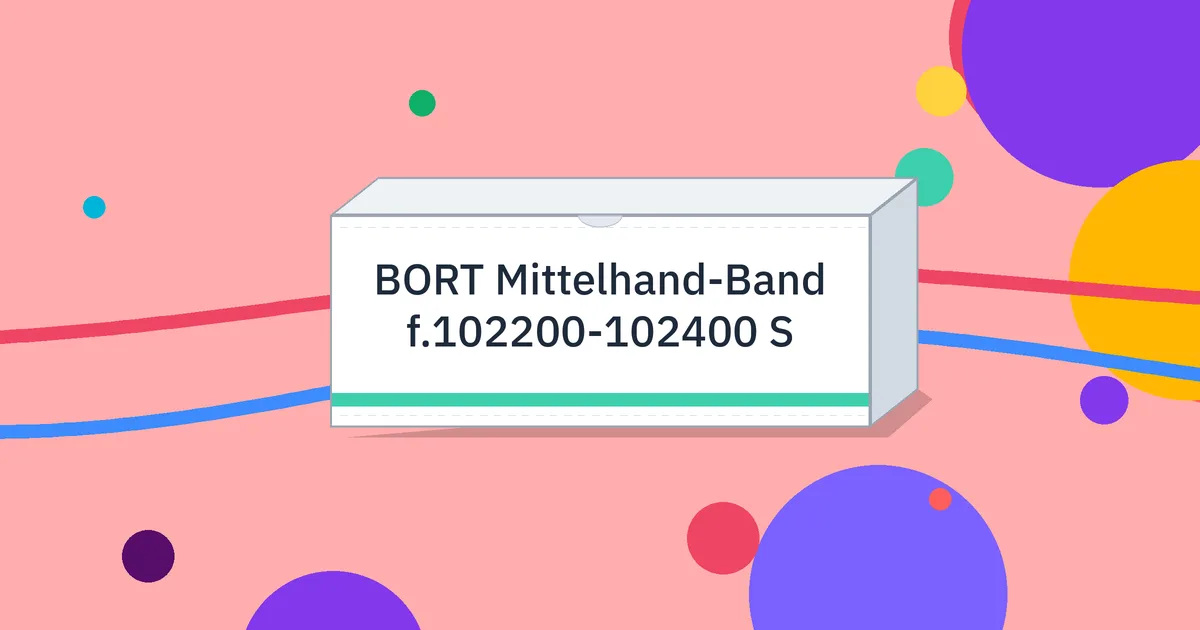 Symbolbild: Packung mit der Aufschrift BORT Mittelhand-Band f.102200-102400 S (PZN 16847402) – Verfügbarkeit und Bezug in Apotheken in Frankfurt am Main