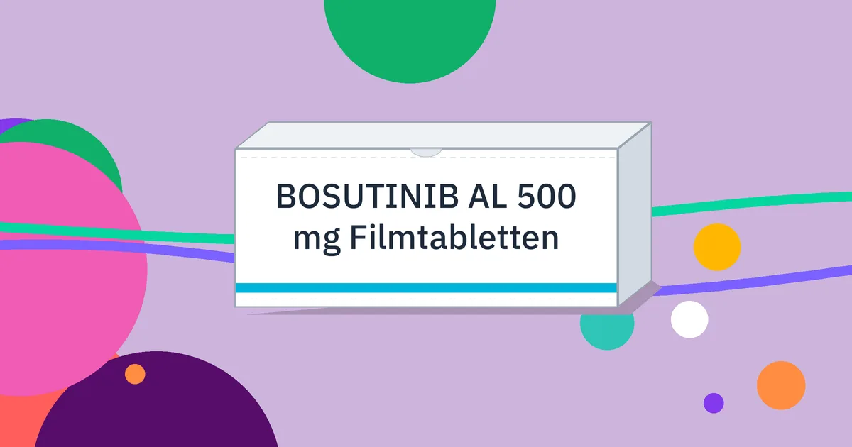 Symbolbild: Packung mit der Aufschrift BOSUTINIB AL 500 mg Filmtabletten (PZN 19199990) – Verfügbarkeit und Bezug in Apotheken in Frankfurt am Main