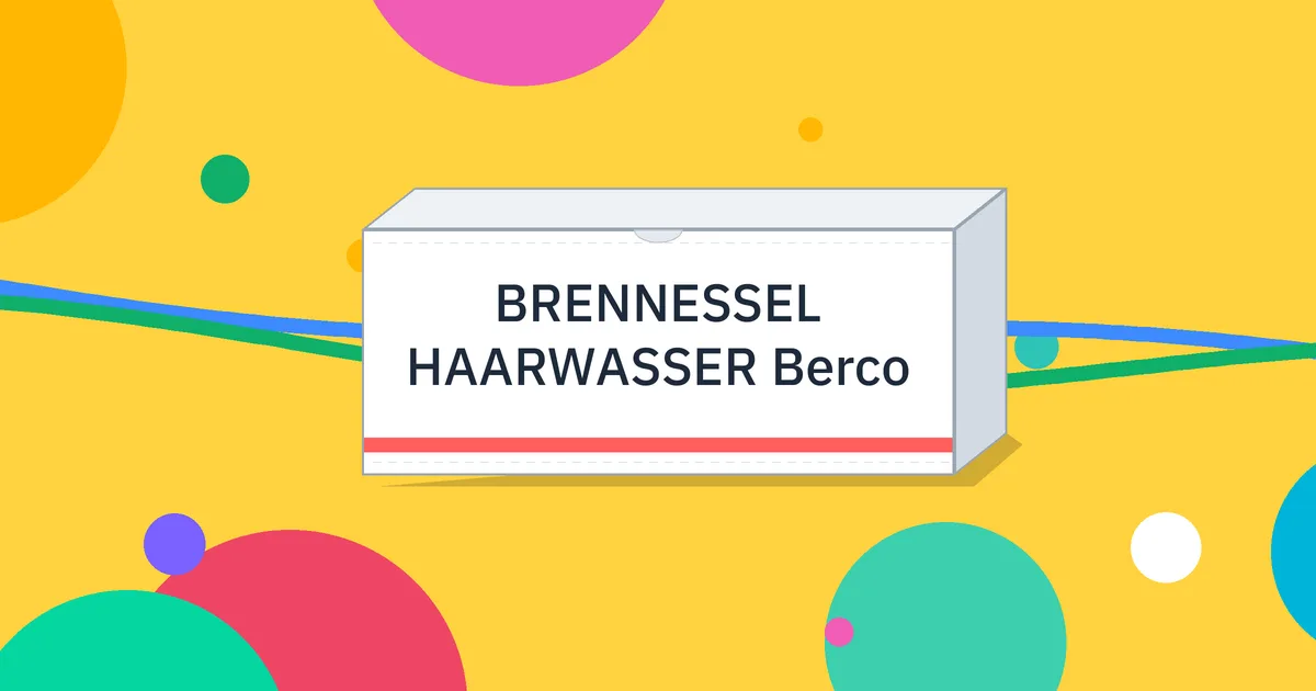 Symbolbild: Packung mit der Aufschrift BRENNESSEL HAARWASSER Berco (PZN 04634871) – Verfügbarkeit und Bezug in Apotheken in Frankfurt am Main