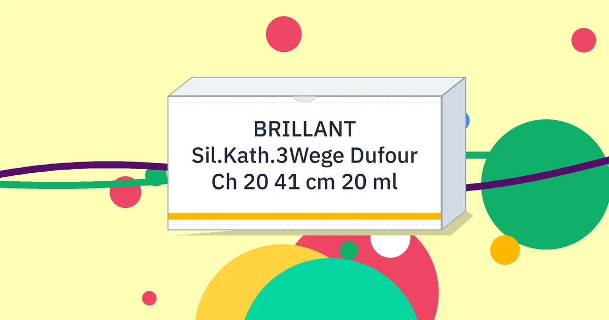 Symbolbild: Packung mit der Aufschrift BRILLANT Sil.Kath.3Wege Dufour Ch 20 41 cm 20 ml (PZN 07113718) – Verfügbarkeit und Bezug in Apotheken in Frankfurt am Main