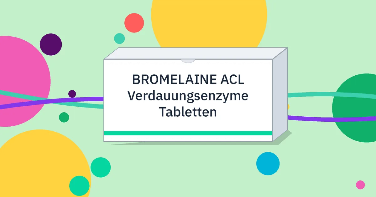 Symbolbild: Packung mit der Aufschrift BROMELAINE ACL Verdauungsenzyme Tabletten (PZN 16942164) – Verfügbarkeit und Bezug in Apotheken in Frankfurt am Main