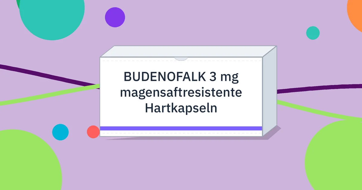 Symbolbild: Packung mit der Aufschrift BUDENOFALK 3 mg magensaftresistente Hartkapseln (PZN 16812059) – Verfügbarkeit und Bezug in Apotheken in Frankfurt am Main