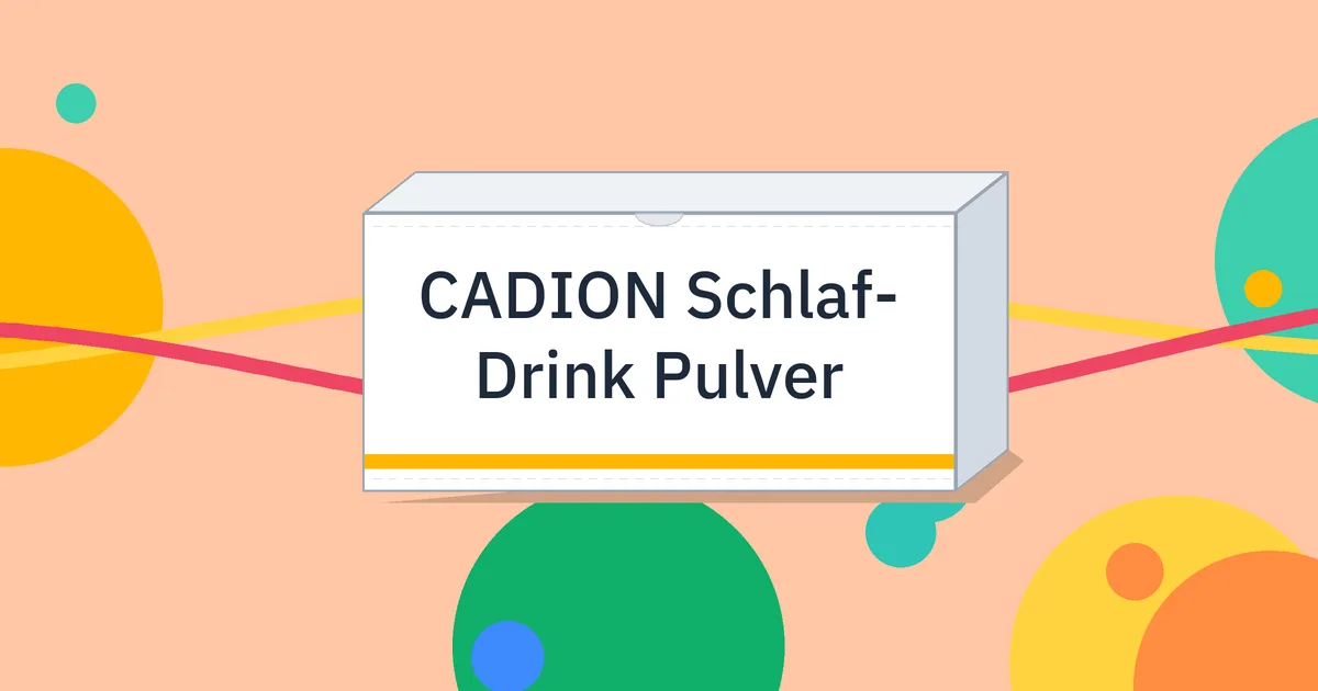 Symbolbild: Packung mit der Aufschrift CADION Schlaf-Drink Pulver (PZN 15577389) – Verfügbarkeit und Bezug in Apotheken in Frankfurt am Main