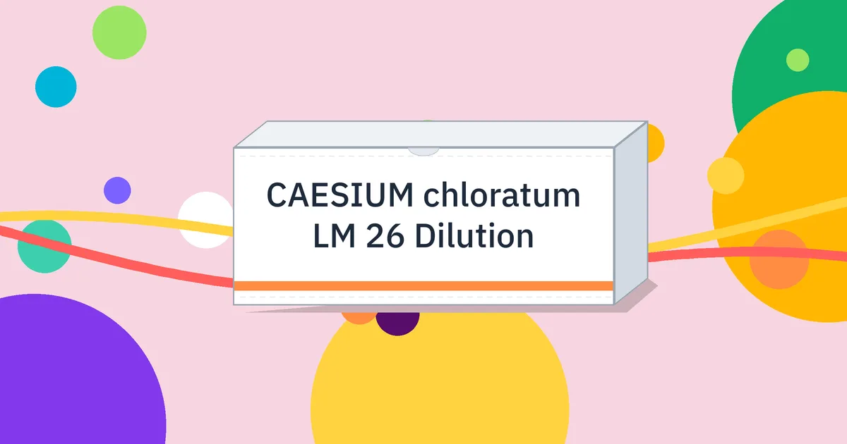 Symbolbild: Packung mit der Aufschrift CAESIUM chloratum LM 26 Dilution (PZN 12799273) – Verfügbarkeit und Bezug in Apotheken in Frankfurt am Main