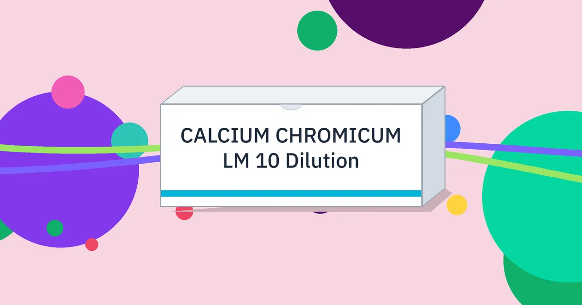 Symbolbild: Packung mit der Aufschrift CALCIUM CHROMICUM LM 10 Dilution (PZN 13408292) – Verfügbarkeit und Bezug in Apotheken in Frankfurt am Main