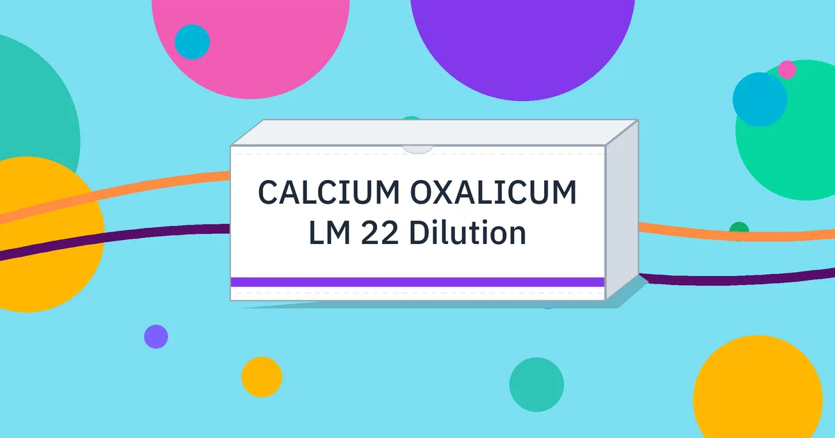 Symbolbild: Packung mit der Aufschrift CALCIUM OXALICUM LM 22 Dilution (PZN 13410343) – Verfügbarkeit und Bezug in Apotheken in Frankfurt am Main