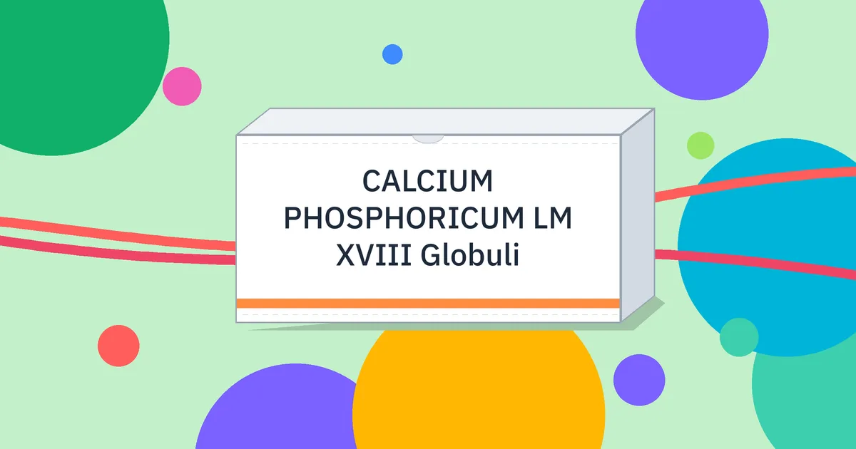 Symbolbild: Packung mit der Aufschrift CALCIUM PHOSPHORICUM LM XVIII Globuli (PZN 02658896) – Verfügbarkeit und Bezug in Apotheken in Frankfurt am Main