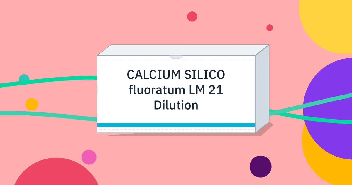 Symbolbild: Packung mit der Aufschrift CALCIUM SILICO fluoratum LM 21 Dilution (PZN 12806197) – Verfügbarkeit und Bezug in Apotheken in Frankfurt am Main