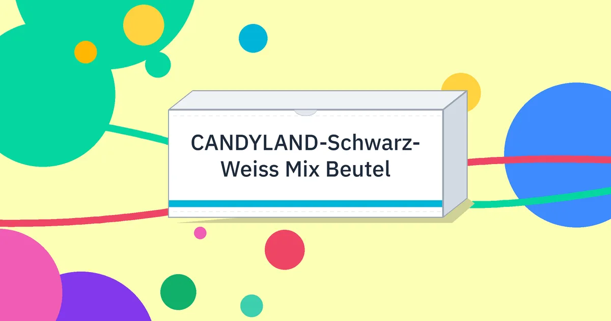 Symbolbild: Packung mit der Aufschrift CANDYLAND-Schwarz-Weiss Mix Beutel (PZN 12495171) – Verfügbarkeit und Bezug in Apotheken in Frankfurt am Main