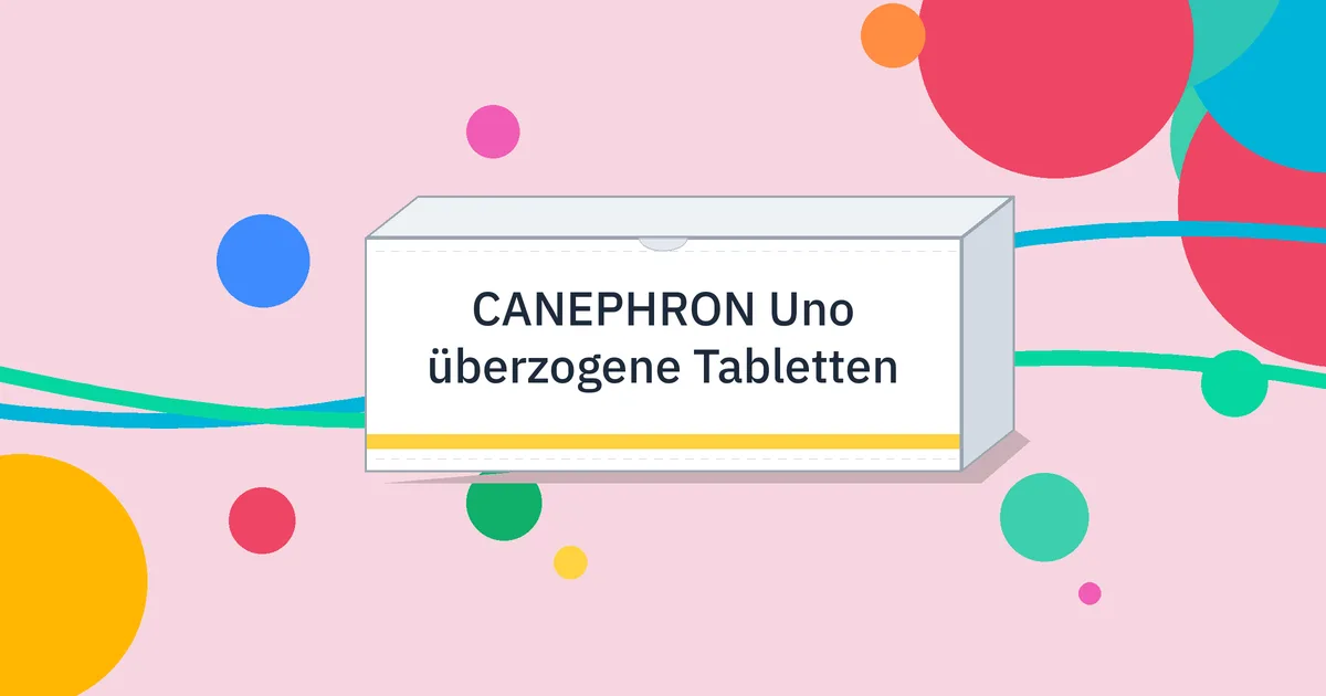 Symbolbild: Packung mit der Aufschrift CANEPHRON Uno überzogene Tabletten (PZN 13655004) – Verfügbarkeit und Bezug in Apotheken in Frankfurt am Main